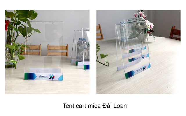 Tent card mica chữ A cỡ a4, a5, gia công Mica cao cấp tại HCM